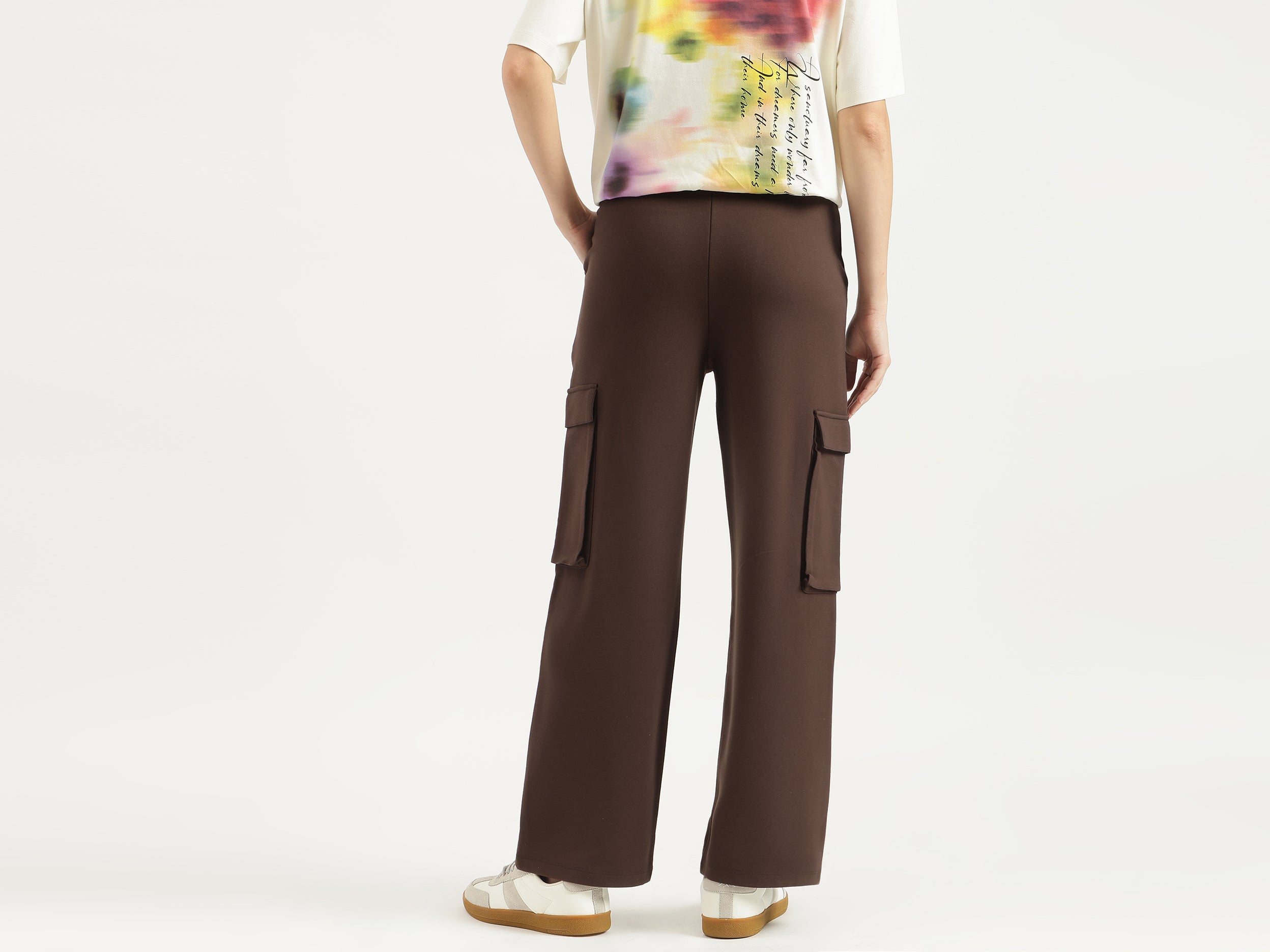 Women Solid Ponte Cargo Pants – United Colors of Benetton Store